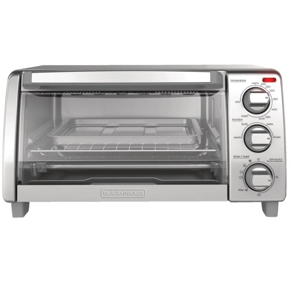 BLACK+DECKER 4-Slice Toaster Oven with Natural Convection - Factory Ce